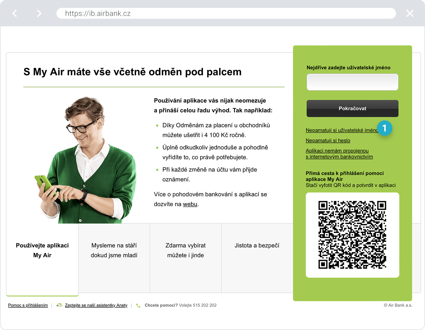 Přihlášení do internetového bankovnictví | Air Bank